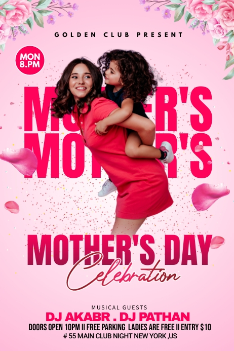 Mother's Day flyer for party Template | PosterMyWall