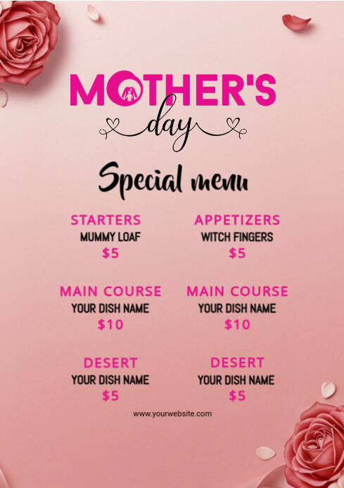 Mother's Day food Menu Template | PosterMyWall