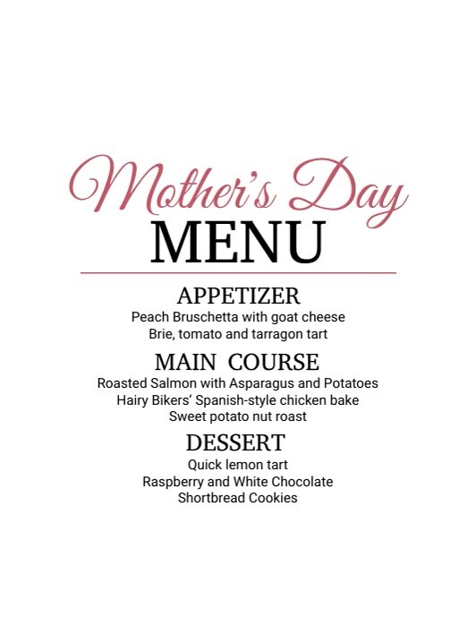 Mother's Day Food Menu Template | PosterMyWall