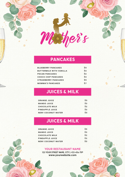Mother's Day food Menu Template | PosterMyWall