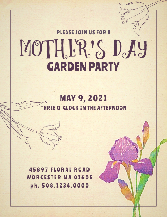 Mother's Day Garden Party Flyer Template | PosterMyWall