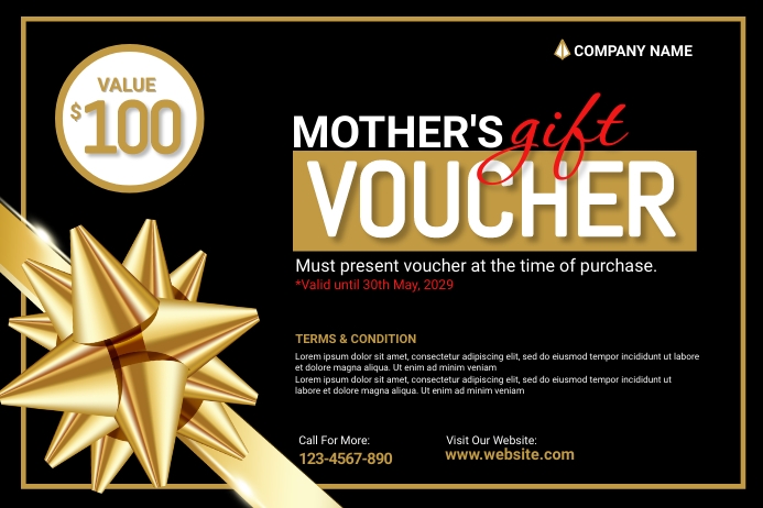 Mother's Day Gift Voucher Template | PosterMyWall