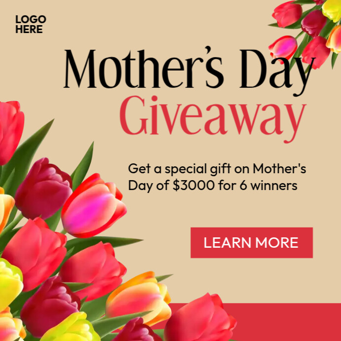 Mother's Day Giveaway Template | PosterMyWall