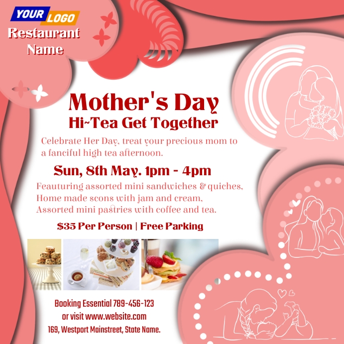 Mother's Day Hi Tea template | PosterMyWall