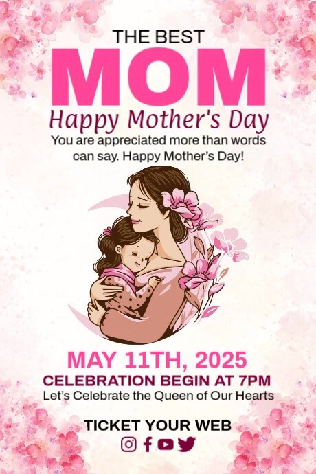 Mother's Day Invitation Ads Template | PosterMyWall