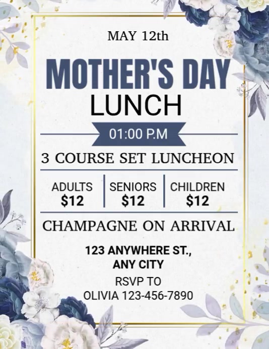 mother's Day Lunch Template | PosterMyWall