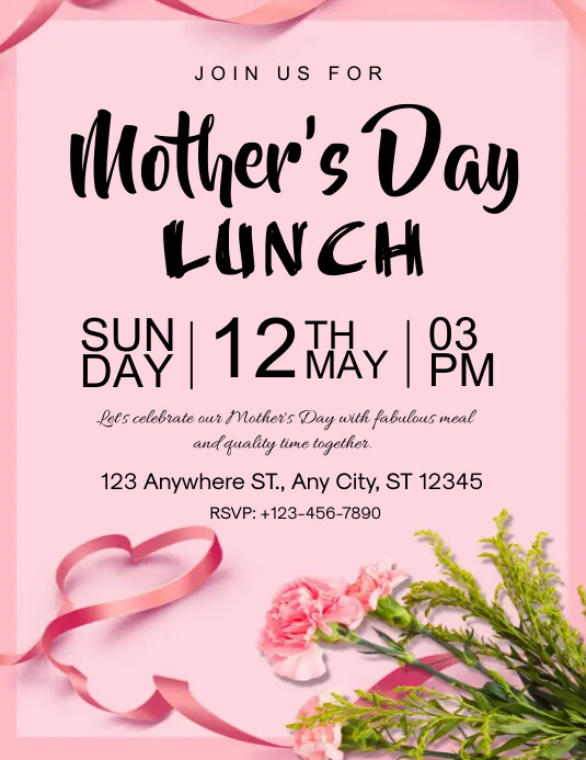 Mother's Day Lunch Invitation flyer. Template | PosterMyWall