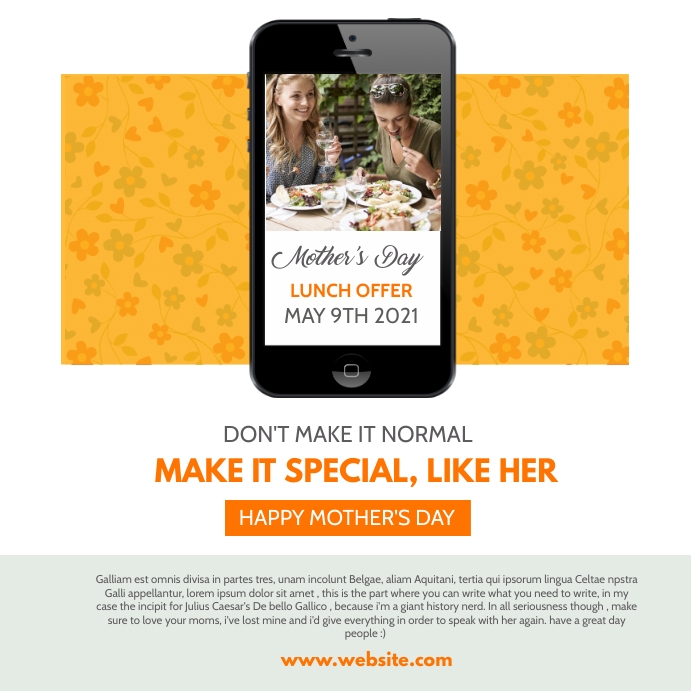 mother's day lunch offer advertising social m Template | PosterMyWall