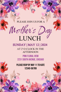 Mother's Day Invitation card Template | PosterMyWall