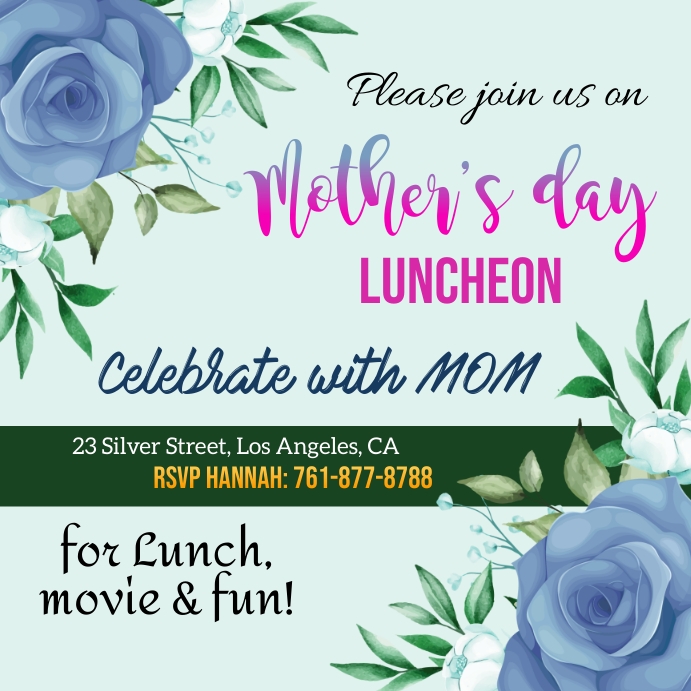 Mother's day luncheon, poster Template | PosterMyWall