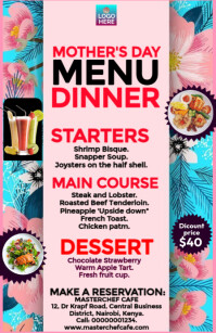 Mother's Day Menu Template | PosterMyWall