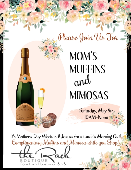 Mother's Day Muffins and Mimosas Template | PosterMyWall