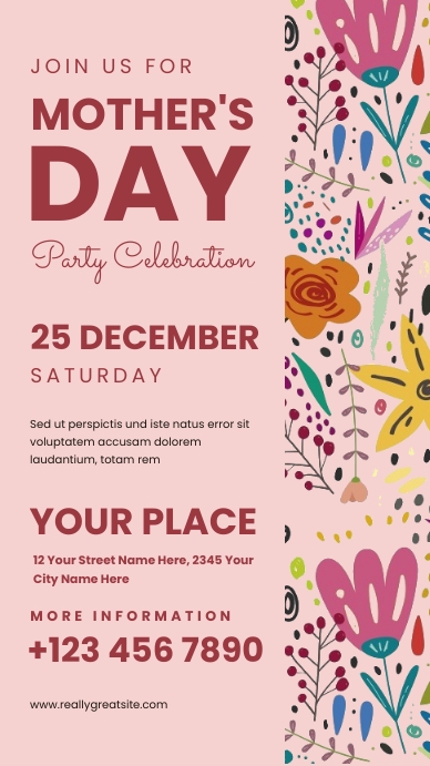 Mother's Day Party Celebration Invitation Template | PosterMyWall