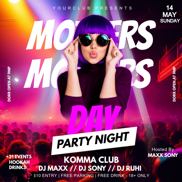 MOTHER'S DAY PARTY Template | PosterMyWall