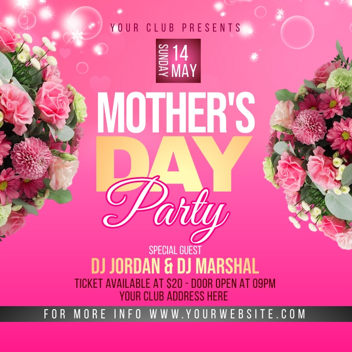 Mother's day party flyer Template | PosterMyWall