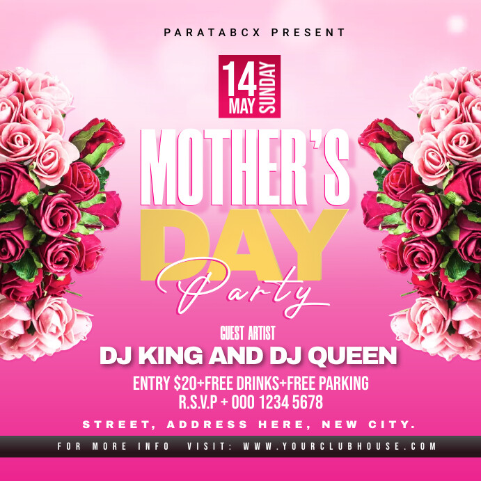 Copy of Mother's Day party flyer | PosterMyWall