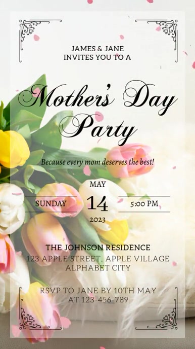 Mother's Day Party Invitation Template | PosterMyWall