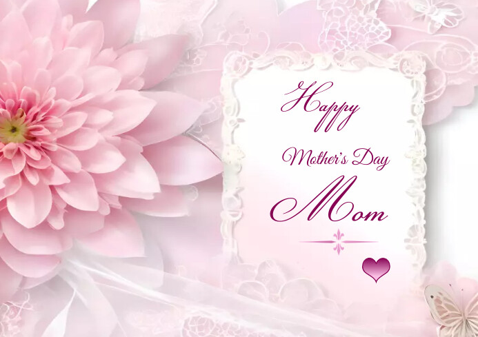 Mother's day pink floral card design Template | PosterMyWall