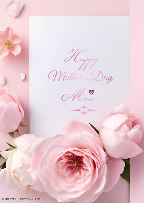 Mother's day pink floral card Template | PosterMyWall