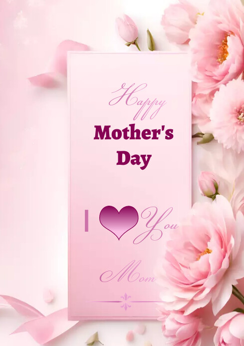 Mother's day pink greeting card Template | PosterMyWall