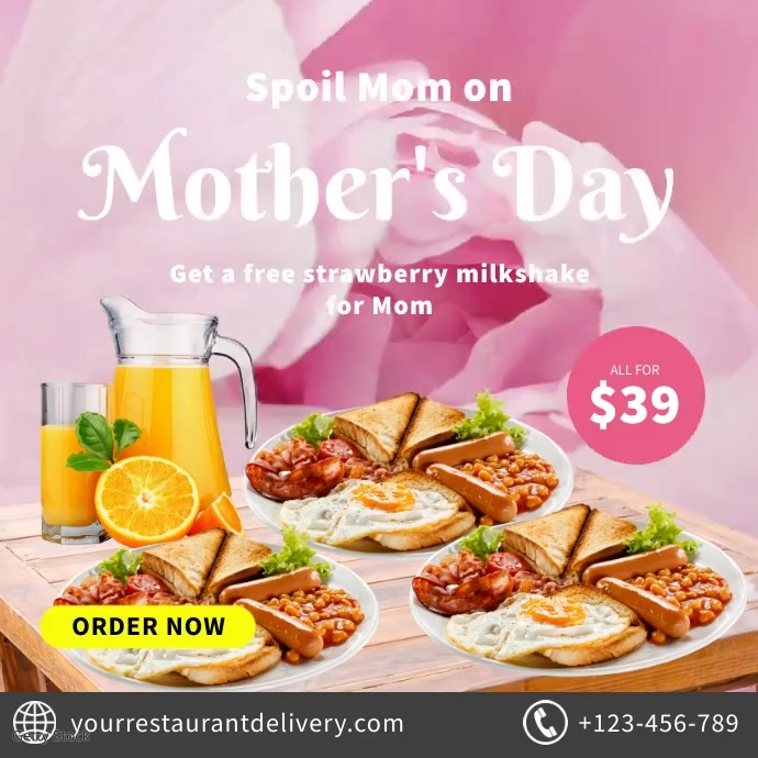 Mother's Day Restaurant Flyer Template | PosterMyWall