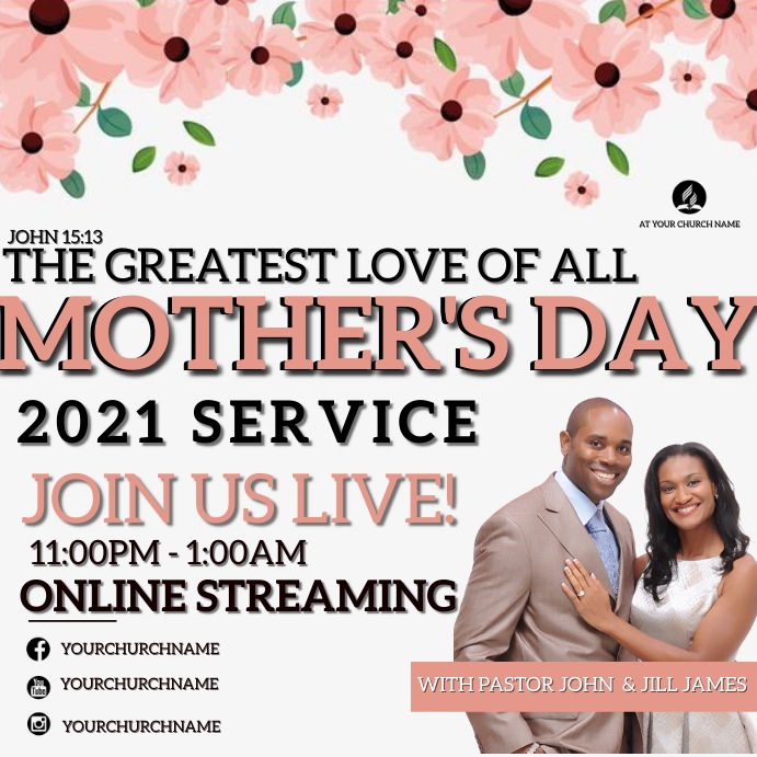 Copy of MOTHER'S DAY SERVICE Church Event Template | PosterMyWall