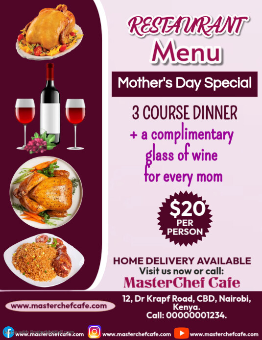 Mother's day special menu Template | PosterMyWall
