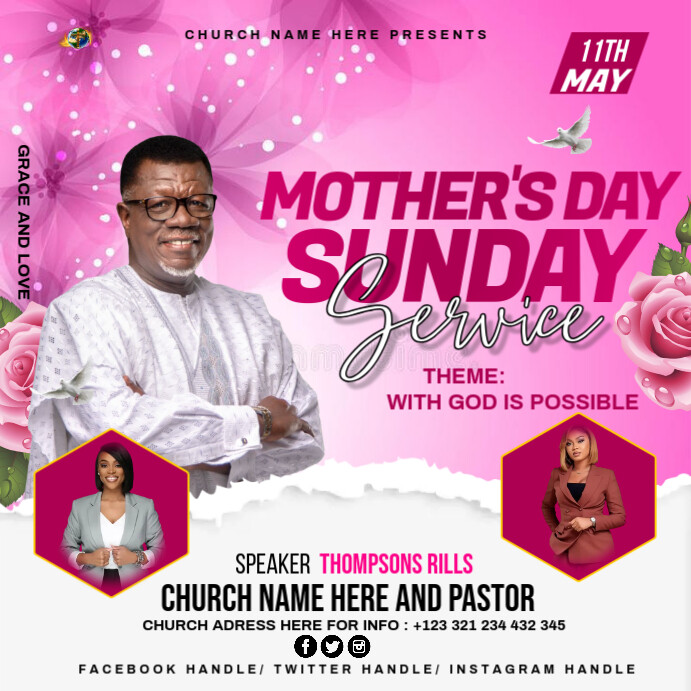 Mother's Day Sunday Service Template | PosterMyWall