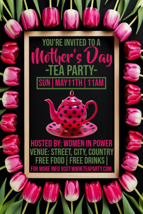 Mother's Day Tea Party Flyer Template | PosterMyWall