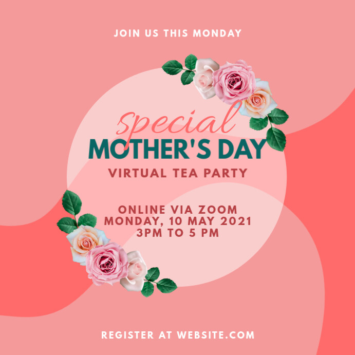 mother's day virtual party Template | PosterMyWall
