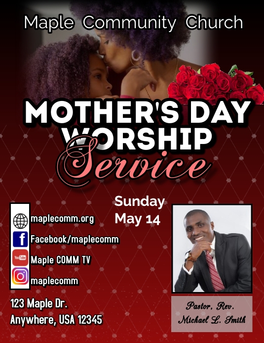 Mother's Day Worship Service Template | PosterMyWall