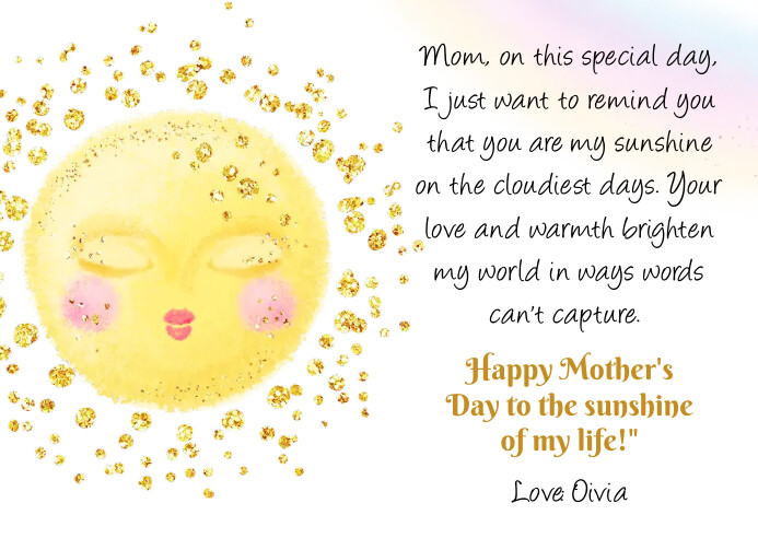 Mother's Day You Are My Sunshine Template | PosterMyWall