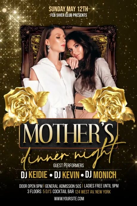 Copy of Mother's Dinner Night Gold | PosterMyWall
