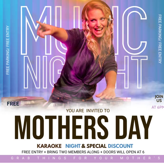 mother's dj night Template | PosterMyWall