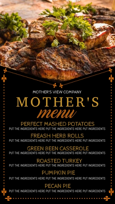 Mother's menu Template | PosterMyWall