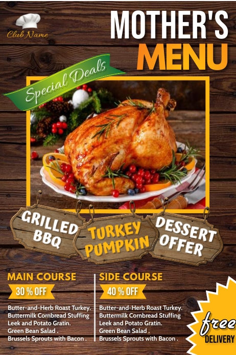 Copy of Mother's menu | PosterMyWall