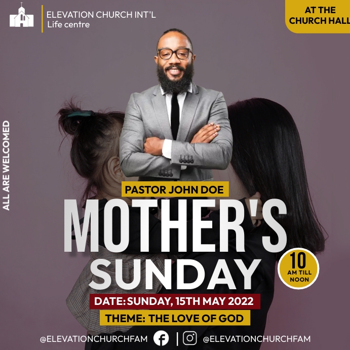 Mother's Sunday service Template | PosterMyWall