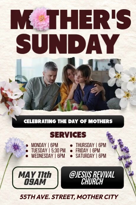Mother's Sunday Service Event Template | PosterMyWall