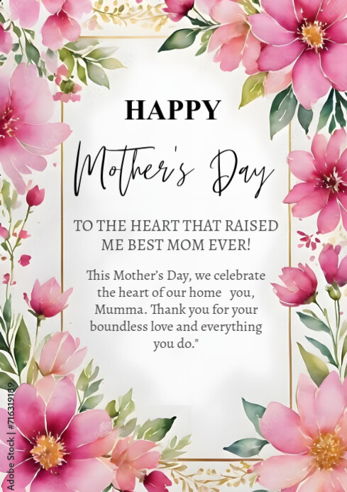 Mother Day A4 Template | PosterMyWall