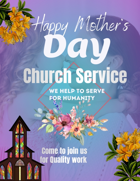 mother day event flyer church service tmplate | PosterMyWall