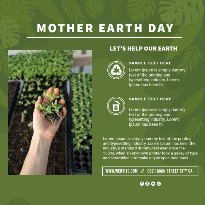 Mother Earth Day Template | PosterMyWall