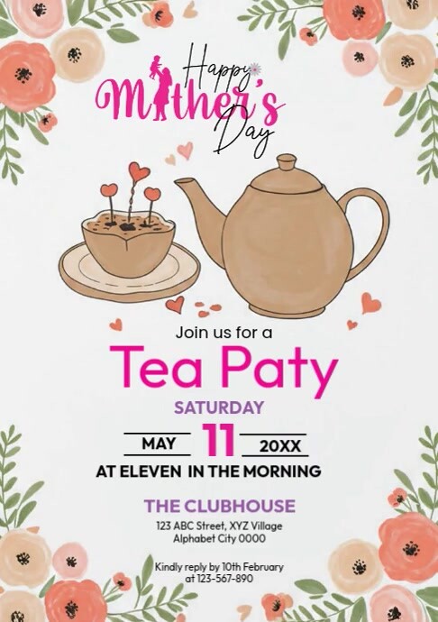Mothera's day tea party Template | PosterMyWall