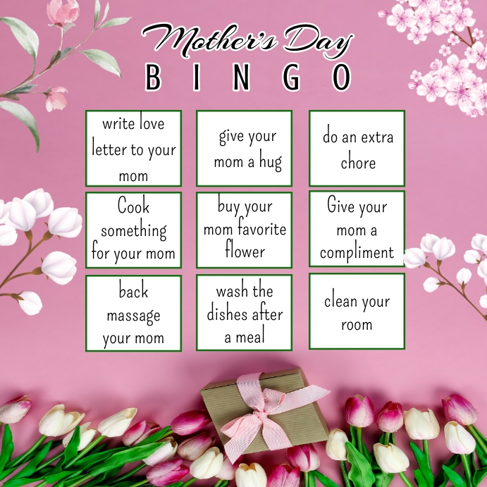 Plantilla de mothers day bingo,mothers day to do list | PosterMyWall