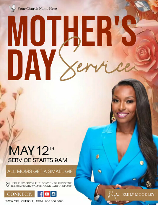 mothers day church service Template | PosterMyWall