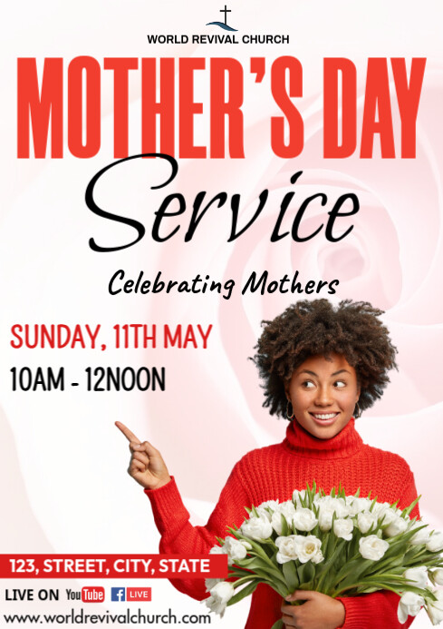 Mothers day church service flyer Template | PosterMyWall