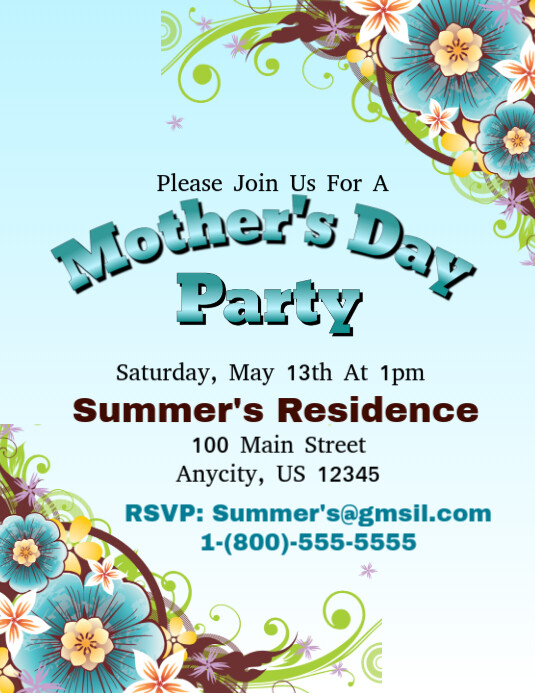 Mothers Day Party Template | PosterMyWall