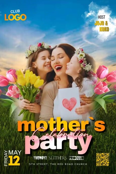 Mothers Day Party Yellow Template | PosterMyWall