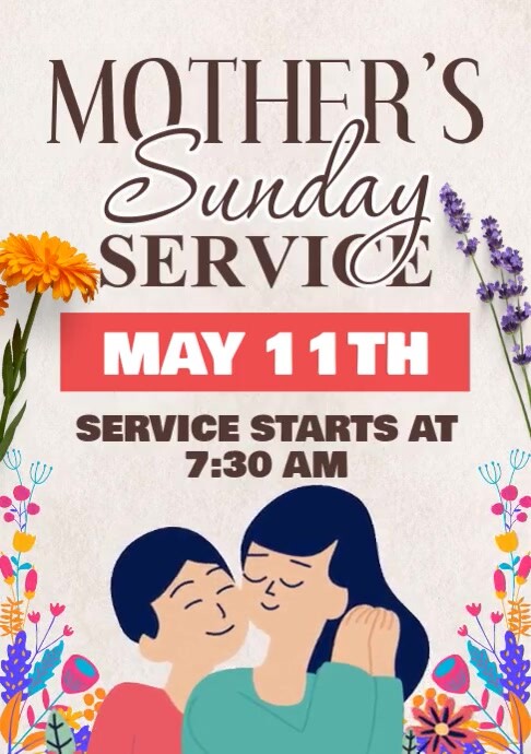 Mothers Sunday Service Template | PosterMyWall
