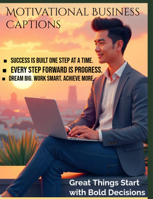 Motivational Business Captions Template | PosterMyWall