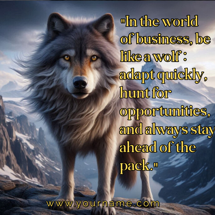 Motivational Business lesson from the wolf Template | PosterMyWall